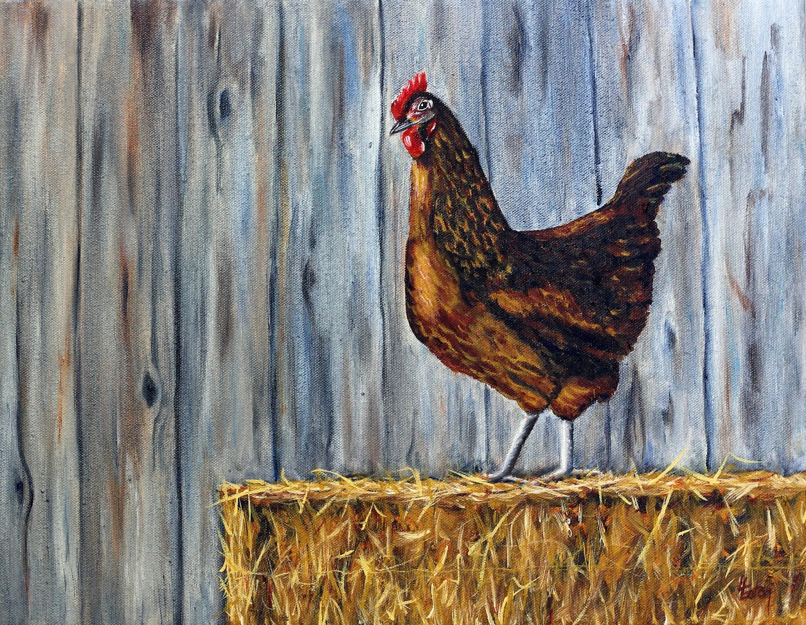 Word Weaver Art: Hen on the Hay