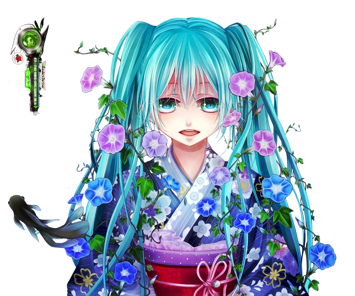 Vocaloid:Hatsune Miku AW Kimono Water Render(2vers) | ORS Anime Renders