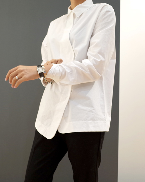 [LittleBlack] Off-Center Hidden Button Shirt | KSTYLICK - Latest Korean ...