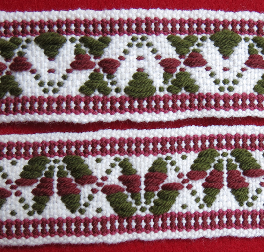 Durham Weaver: Weaving bands with 9 pattern threads