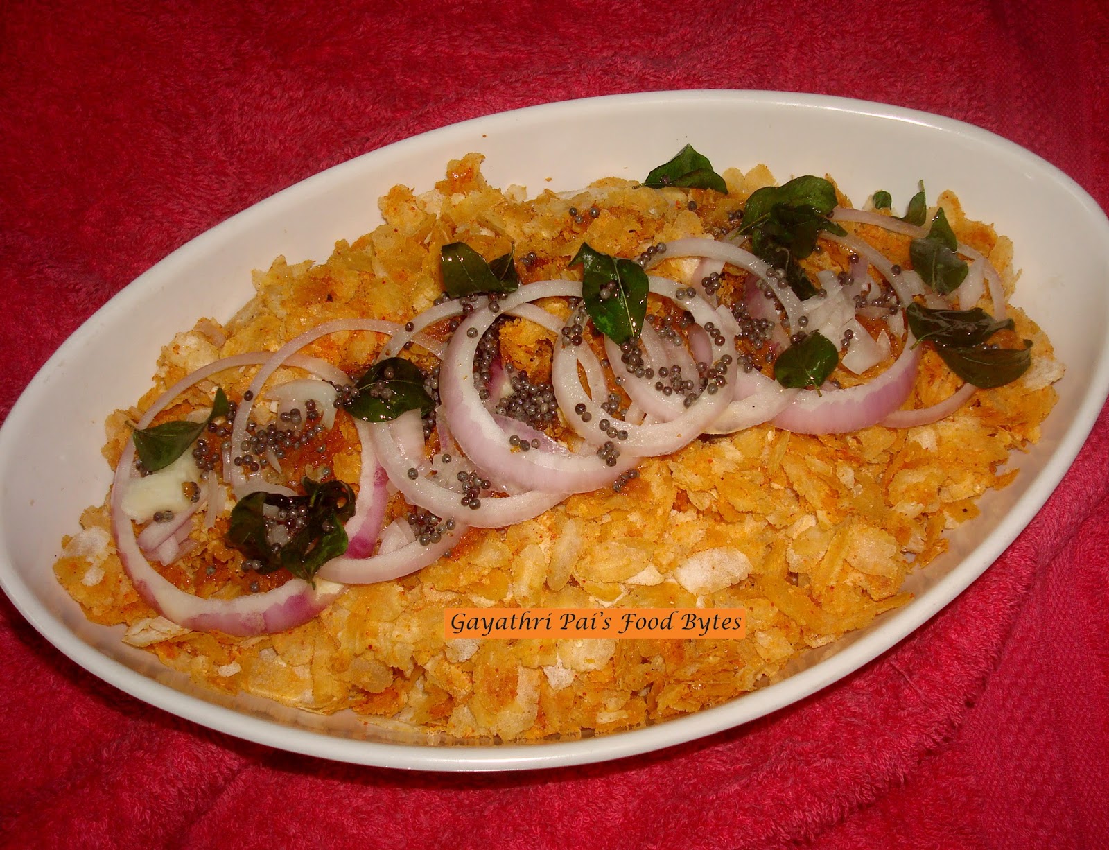 Gayathri Pai's Food Bytes: Pova-chutney with onion topping / Beaten ...