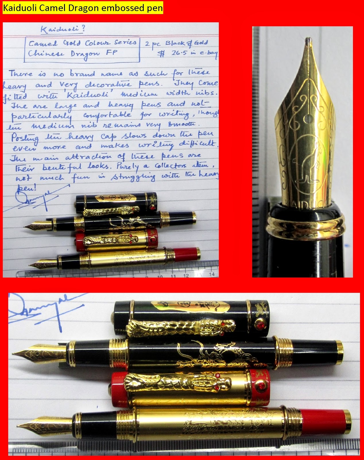 Soumitra Pen collection: Haiduoli Camel Dragon embossed pen