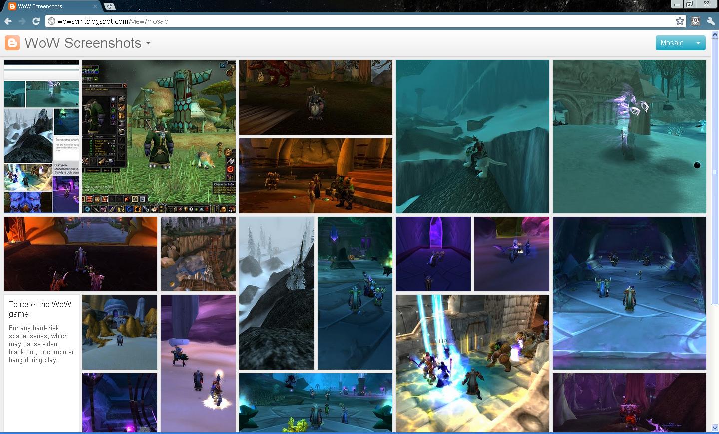 WoW Screenshots: How to set the Dynamic Views in blog?