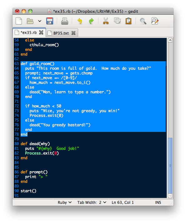 TESTHEAD: Exercise 35: Branches and Functions: Learn Ruby the Hard Way ...