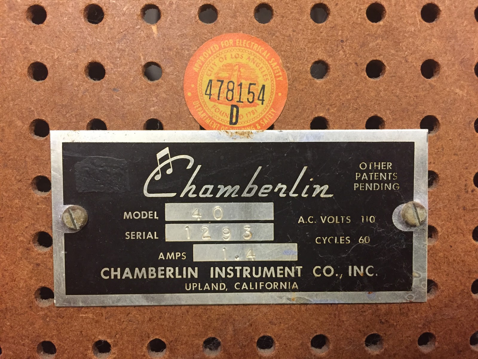 MATRIXSYNTH: Vintage 1960s CHAMBERLIN RHYTHMATE Tape Loop Tube Amp Drum ...