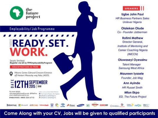 The Future Project Presents:?Ready.Set.Work? to train and employ Youths