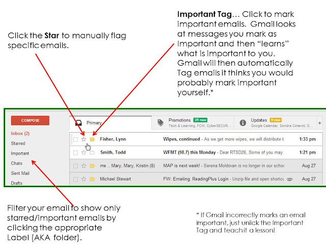 To A Teacher...it's the Future: Gmail - Star Vs. Important