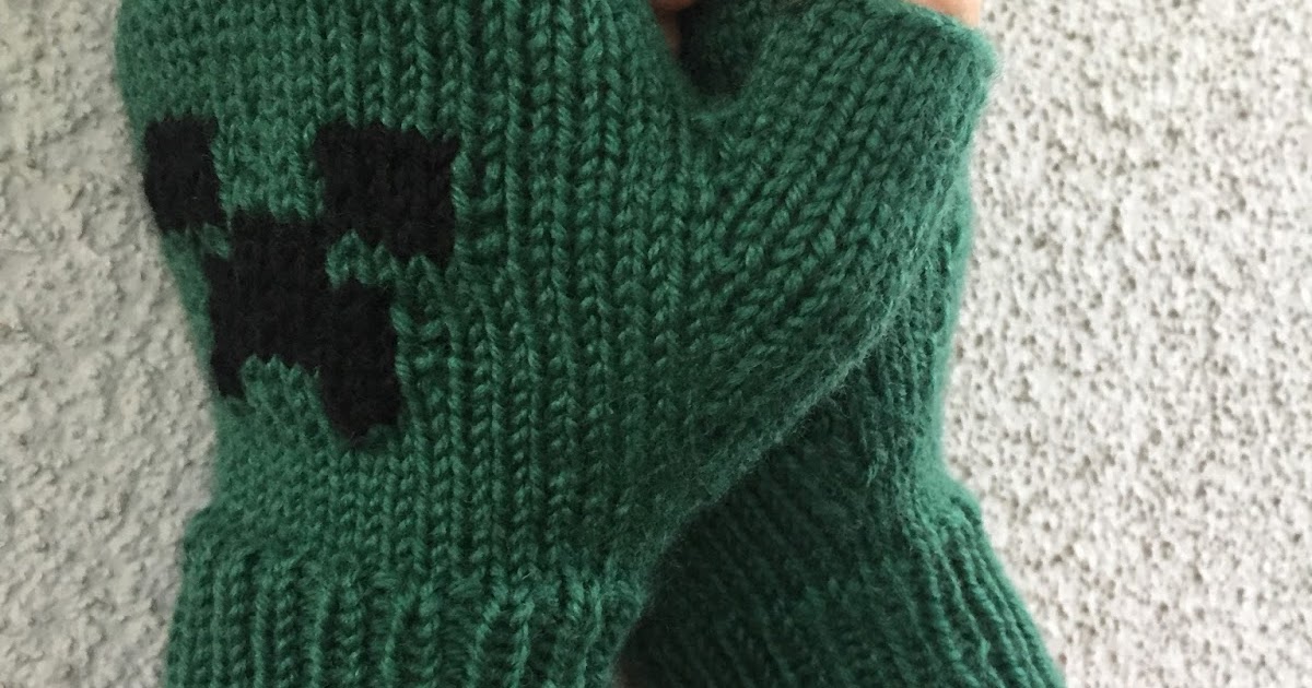 8-Bit Knit Nerd: Minecraft creeper mittens