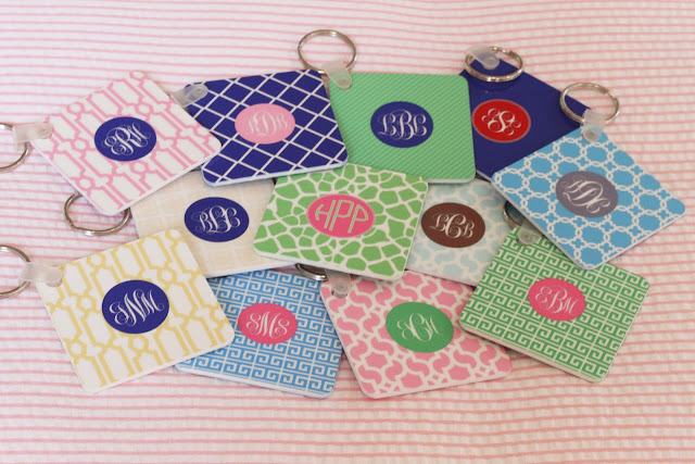 The Pink Giraffe: New Monogrammed Key Chains