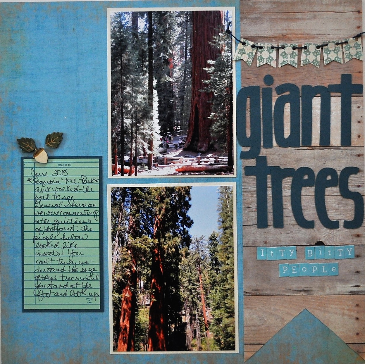 Random Memories: Two Page Scrapbook Layout - "Giant Trees..."