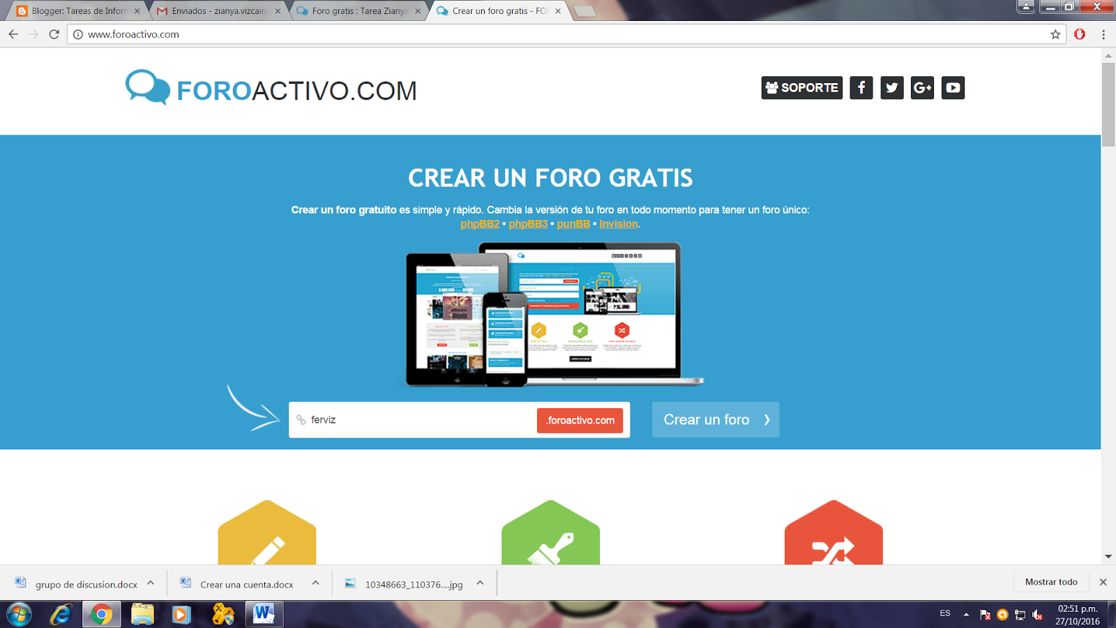 Tareas de Informàtica: ¿CÓMO CREAR UN FORO?
