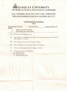 BSN Past Papers Semester 1