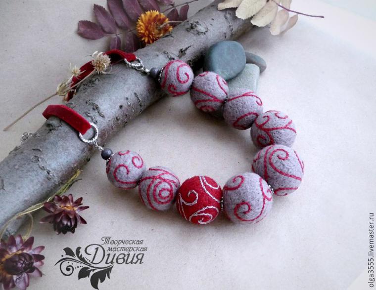 Embroidered Felted Bead Necklace Tutorial - The Beading Gem's Journal