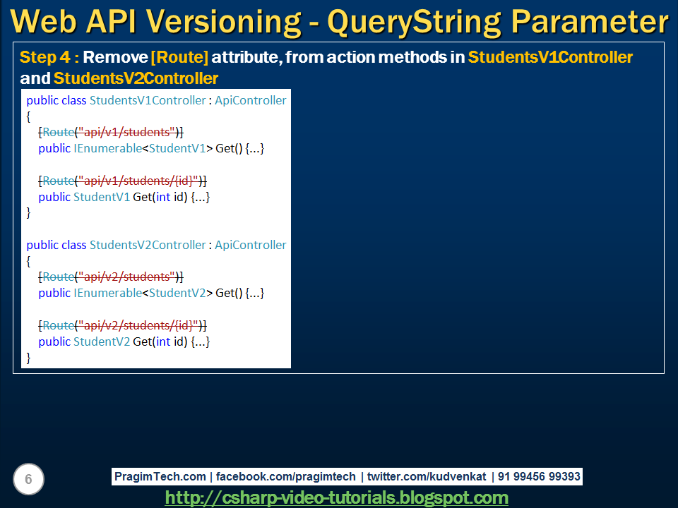 Sql Server Net And C Video Tutorial Web Api Versioning Using Querystring Parameter