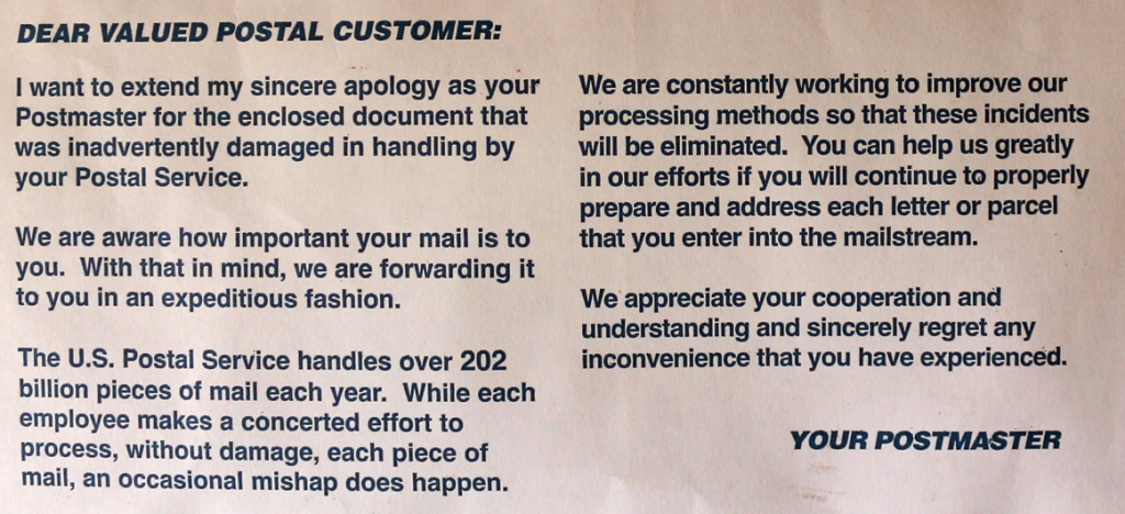 Mail Adventures: Dear Valued Postal Customer