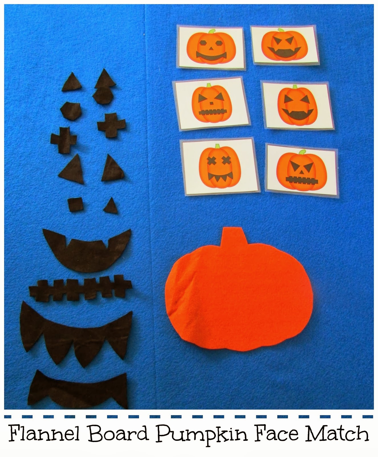 Flannel Board Pumpkin Face Match - Teach Beside Me