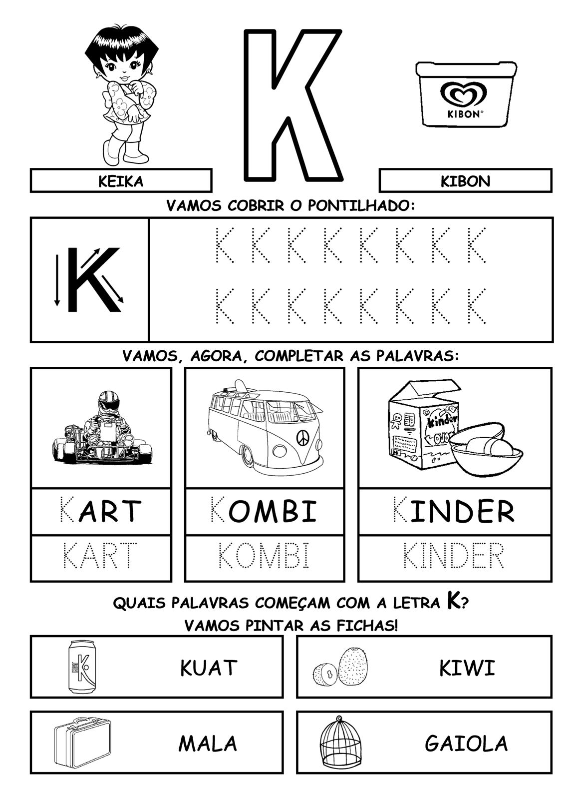 Atividades Com A Letra K Para Alfabetização - RETOEDU