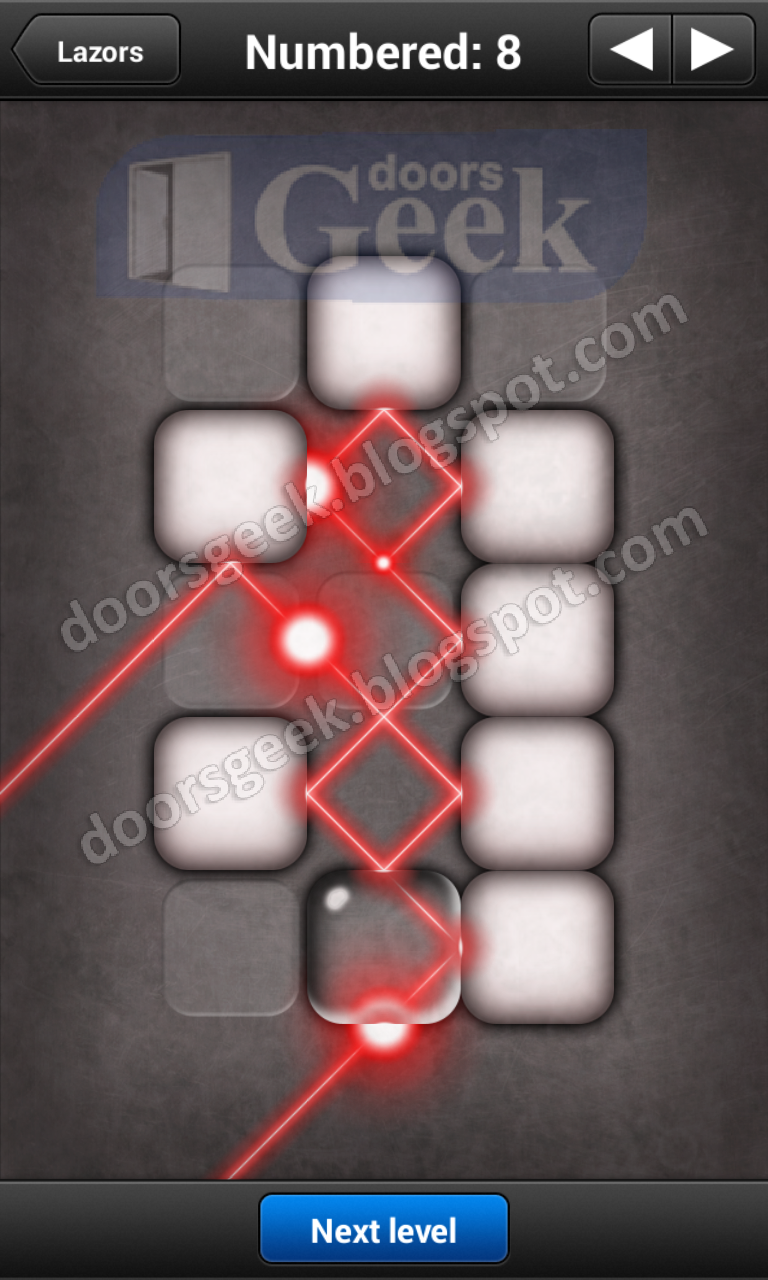Lazors Numbered Level 8 Solution ~ Doors Geek