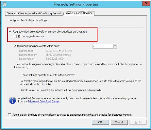 [SystemCenter] SCCM Console Update 후, Client agent(Configuration ...