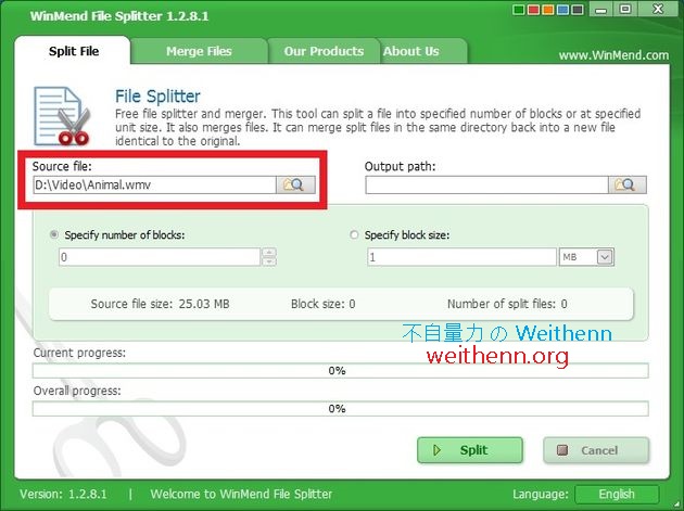 WinMend File Splitter – 檔案太大無法寄 Mail 燒光碟？ 檔案切割好幫手!! ~ 不自量力 の Weithenn