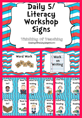 Thinking of Teaching: Literacy Workshop/Daily 5 (Freebie)