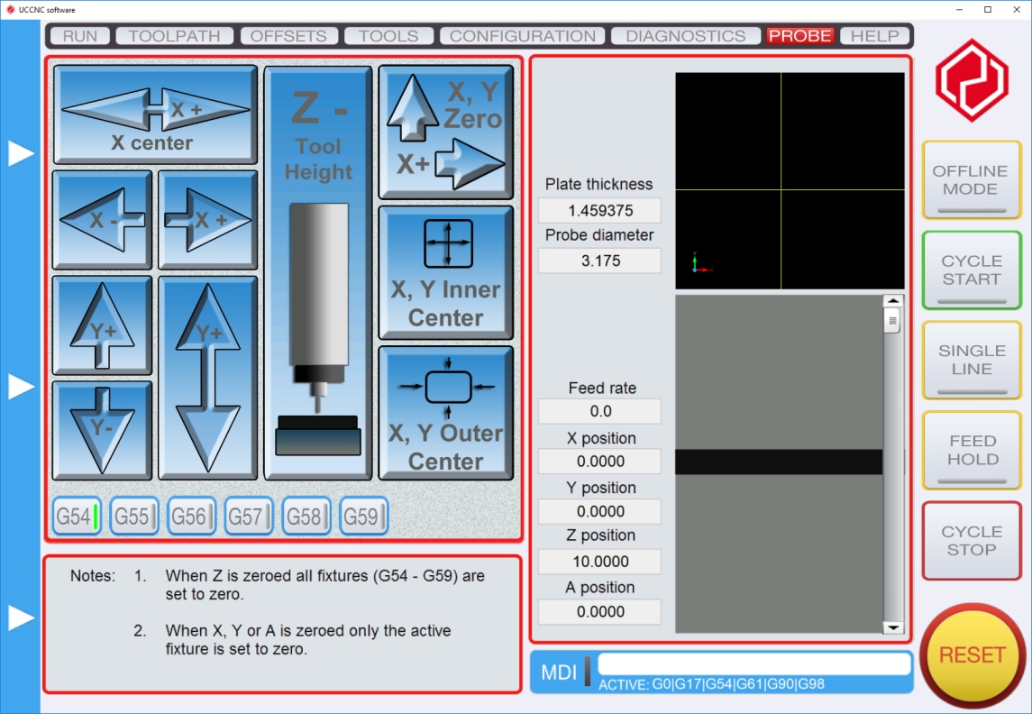 Adapting Camera: UCCNC probing screen and macros