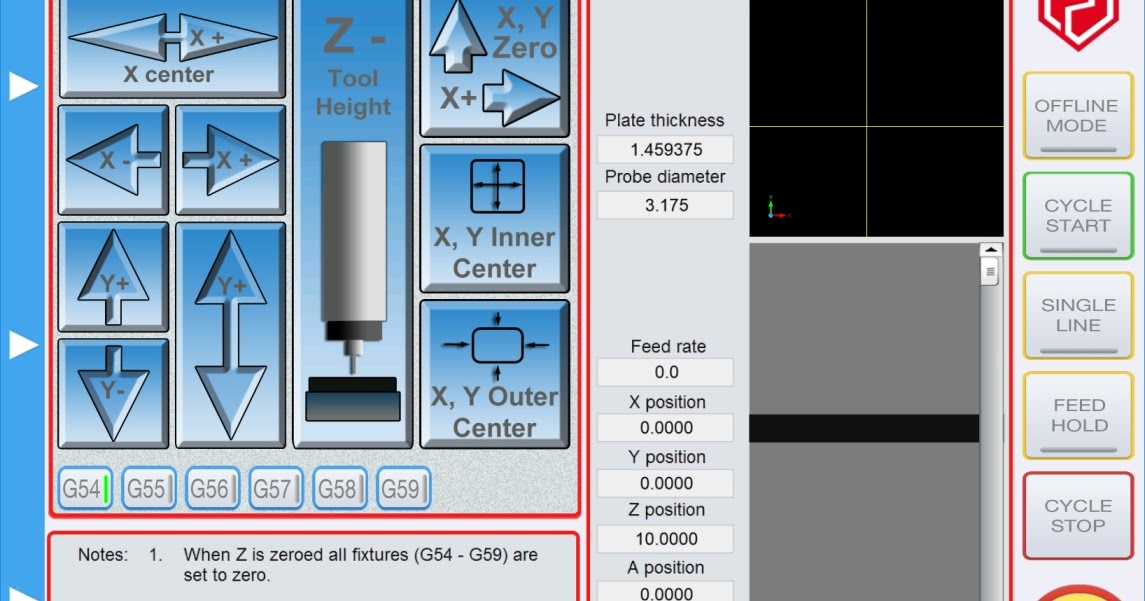 Adapting Camera: UCCNC probing screen and macros
