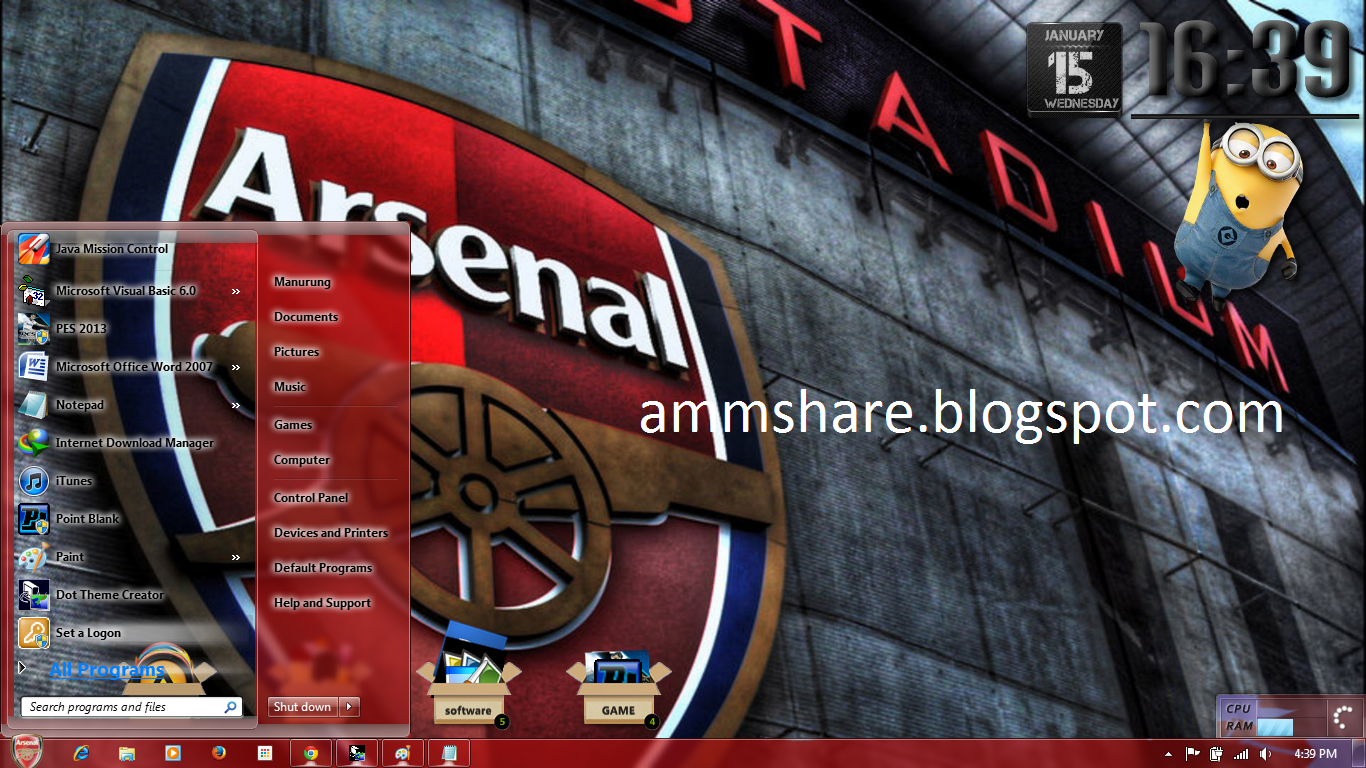Theme Arsenal Glass For Windows 7 AMM Share