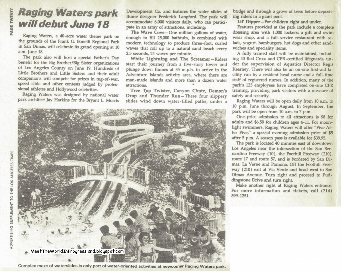 Meet The World: Places I've Never Been - Raging Waters Waterpark (1984 ...