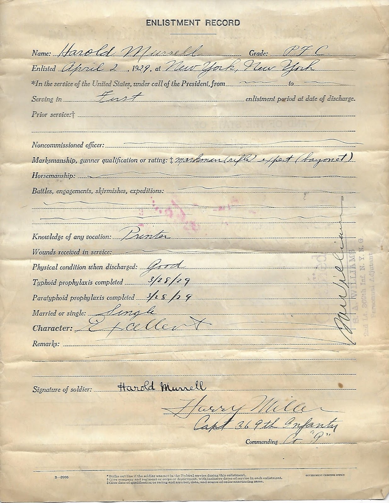 Amanuensis Monday: Grandpa Murrell's National Guard Discharge Papers