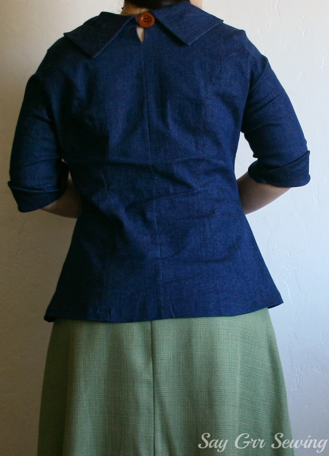 Say Grr Sewing: Denim Collared Shirt