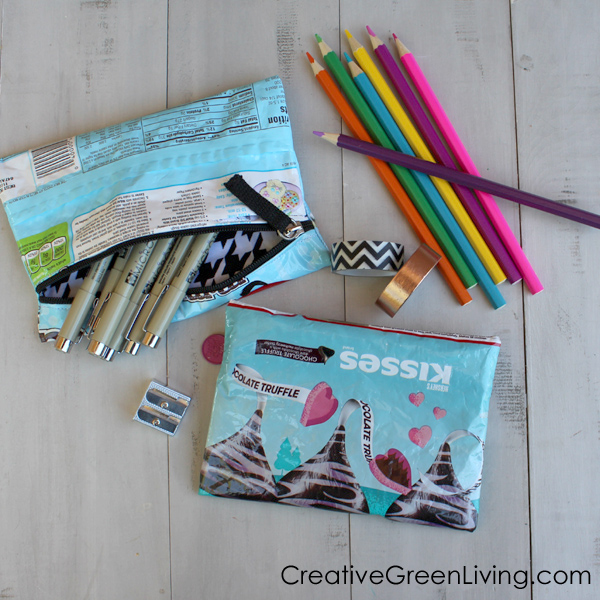 Recycled Candy Wrapper Zipper Pouch Tutorial | Creative Green Living