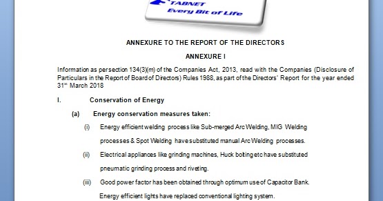 Annexure to Audit Report Format in Word