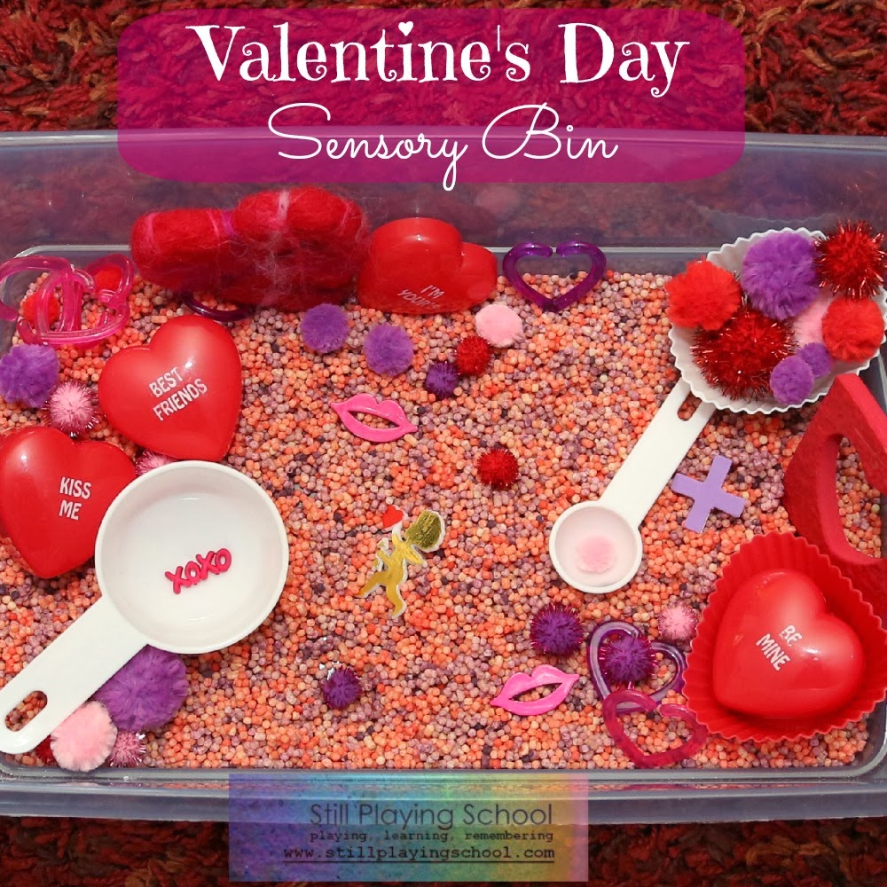 Valentine's Day Sensory Bin | Still Playing School