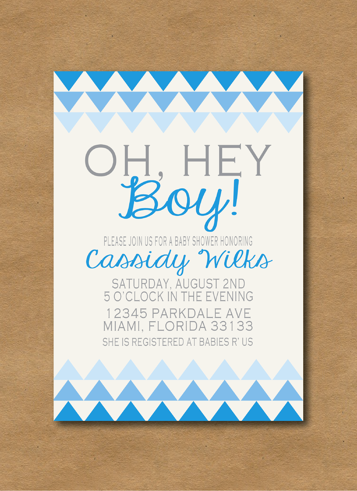 Picadilly Prints: "Oh, Hey girl" and "Oh, Hey Boy" Baby Shower Invitations