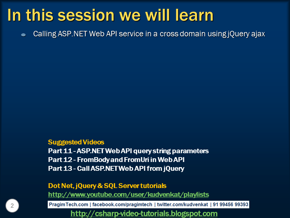 Sql Server Net And C Video Tutorial Calling Aspnet Web Api Service In A Cross Domain Using 7021