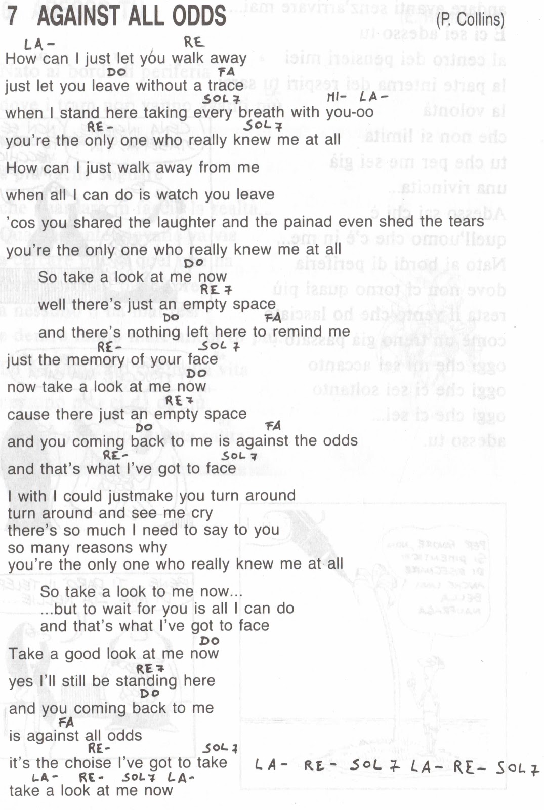 BODI SONČEK: 1o2 AGAINST ALL ODDS (Phil Collins)