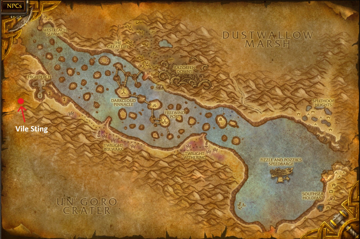 WoW Rare Spawns: Vile Sting