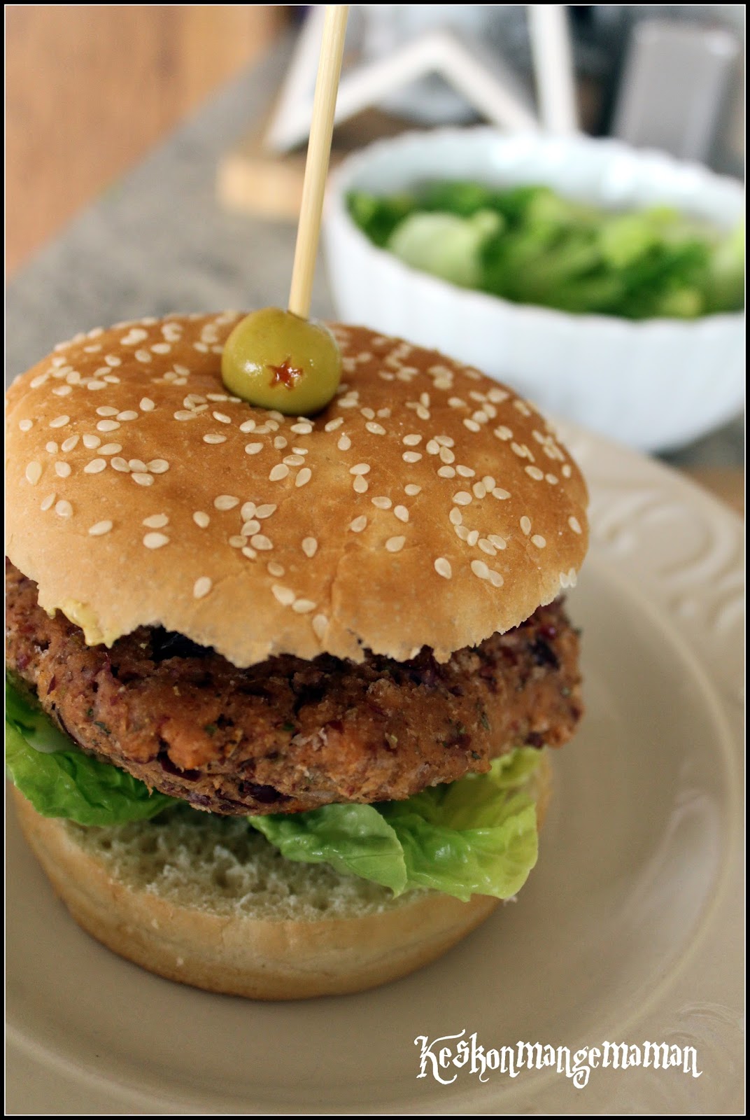 Keskonmangemaman?: Burger végétalien aux haricots rouges