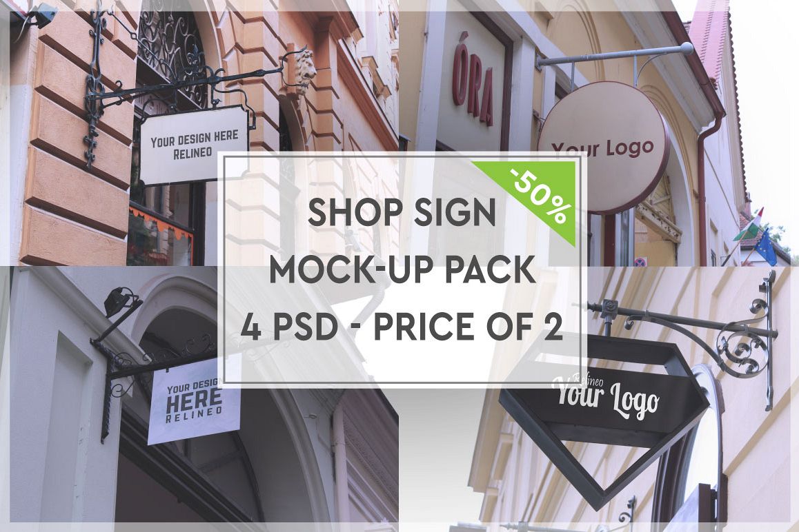 330+ Best Shop Signage Mockup Templates | Free & Premium