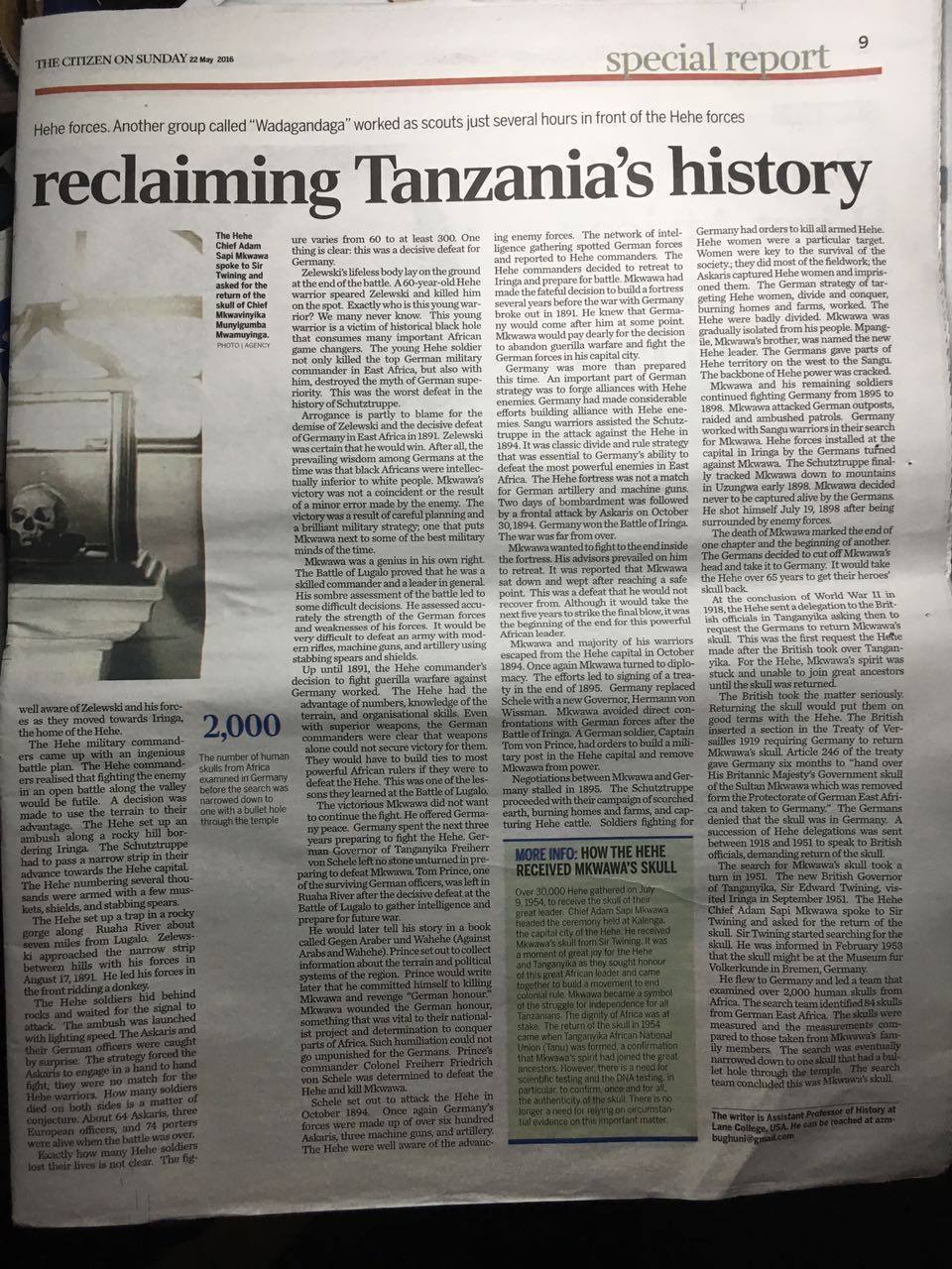 United Africa : The Genius that is Mkwawa: reclaiming Tanzania's history