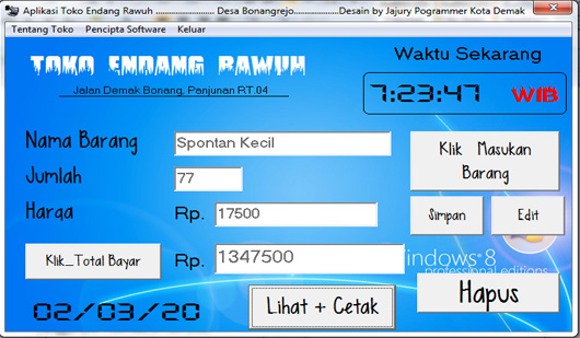 Cara Membuat Aplikasi Database Toko Demak ~ Komputer Demak