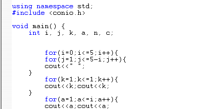 ILMU Informatika: PEMROGRAMAN BAHASA C++ UNTUK MEMBUAT BENTUK PIRAMIDA