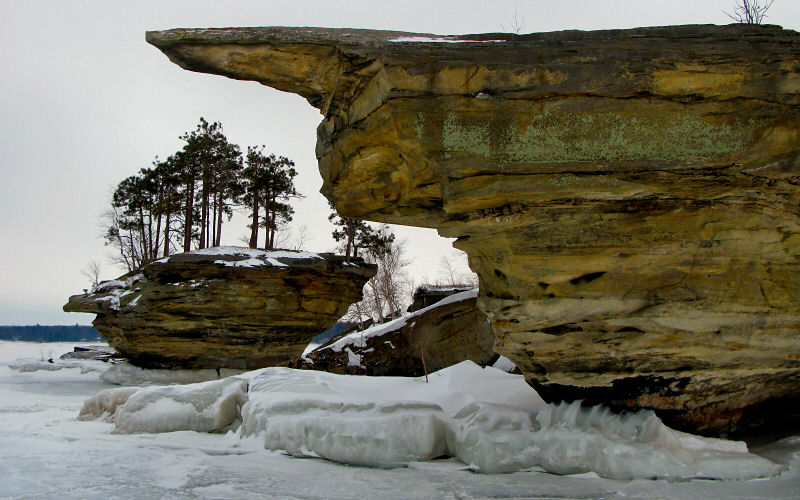world places: Turnip Rock Port Austin Michigan