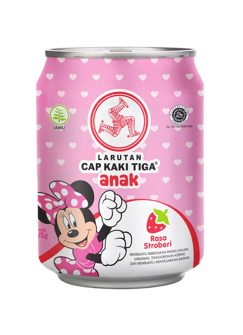 Cap Kaki Tiga, Anak, Larutan Penyegar Strawberry | Komposisi Produk