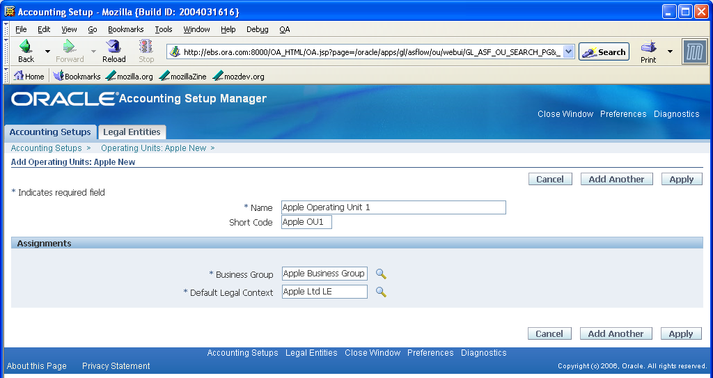 Oracle E-Business Suite R12 Financials: Defining Multi Organization