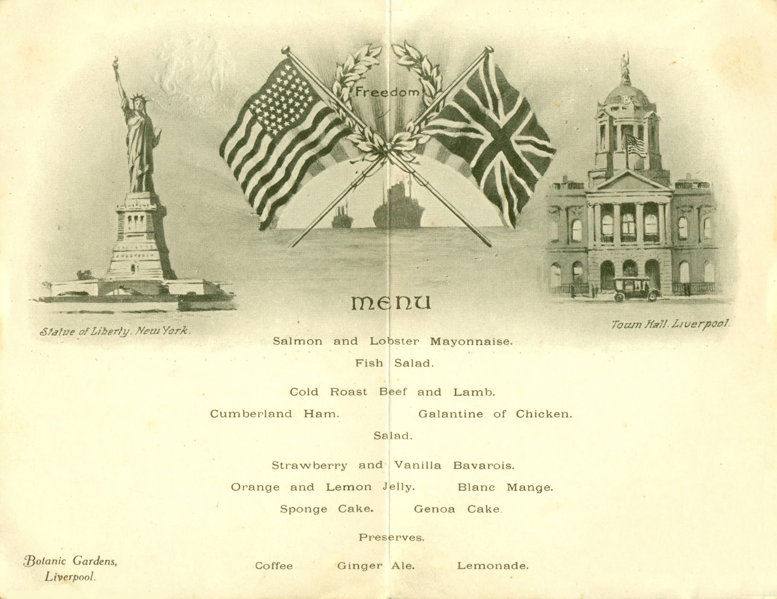 The American Menu: Liberty Enlightening the World