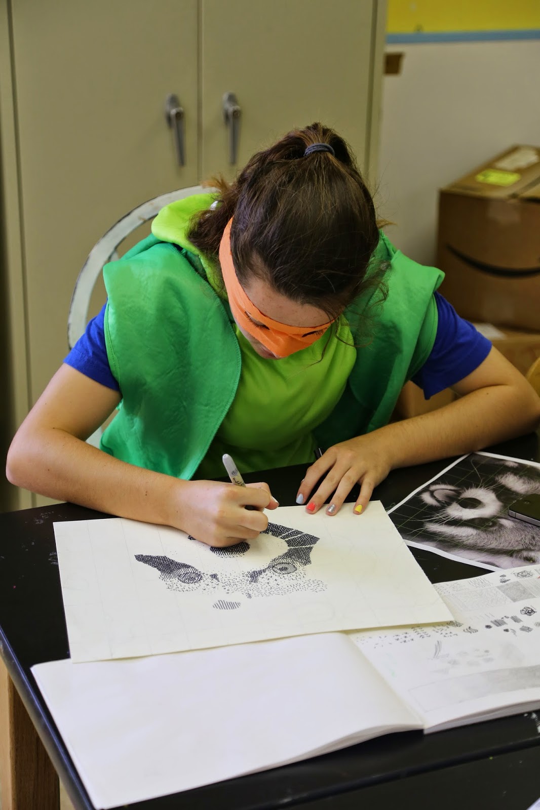 Grauer Art: Line technique drawing, 8th Grade Art