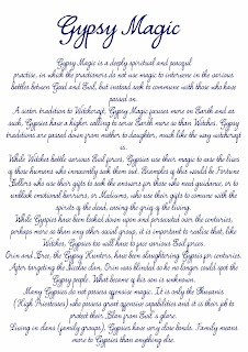Book Of Shadows Pages: Gypsy Magic