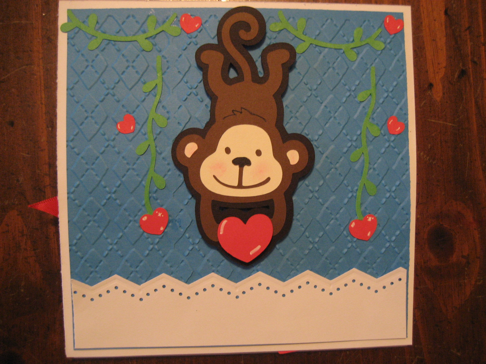 Scrappinlils Creative Side: Monkey Valentines easel card for my hubby
